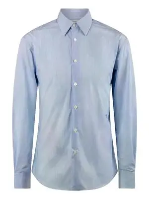 FERRAGAMO Shirt With Micro Print - Blue