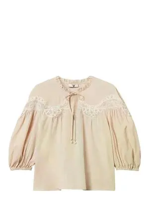 TWINSET Lace-panelling Blouse - Neutrals