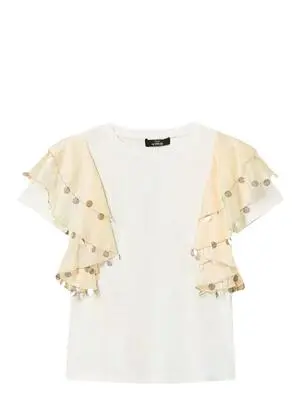 TWINSET Embellished Ruffled T-Shirt