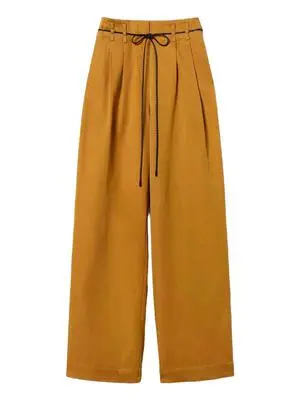 TWINSET Pleated High-waisted Trousers - Brown