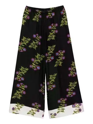 Cynthia Rowley Floral-print Trousers - Black