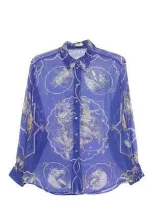 Hermès 1990s Printed Shirt - Blue