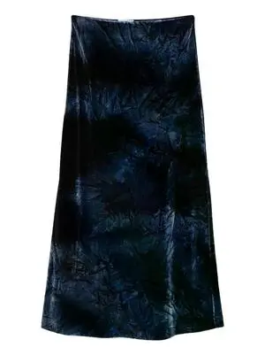 Missoni 1990s Velvet Midi Skirt - Blue