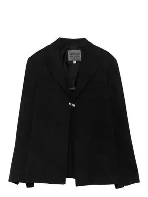 Versace 2000s Textured Blazer - Black
