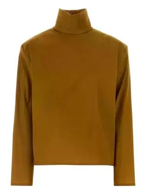 Saint Laurent High-neck Top - Brown
