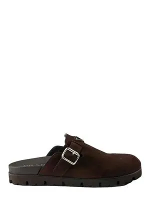 Prada Suede Mules - Brown