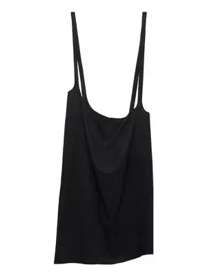 Prada Crepe Skirt With Suspender Straps - Black