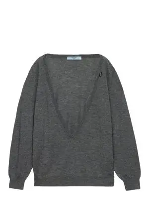 Prada Cashmere V-neck Sweater - Grey