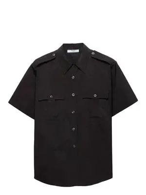 Prada Short-sleeved Poplin Shirt - Black