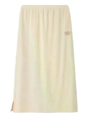 American Vintage Embroidered A-line Midi Skirt - Neutrals