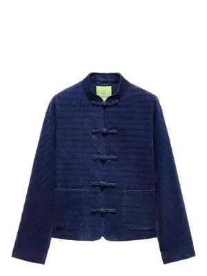 Shanghai Tang Buttoned Corduroy Jacket - Blue