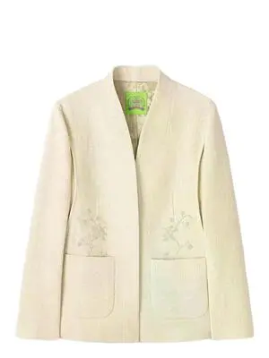 Shanghai Tang Beaded-pocket Blazer - Neutrals
