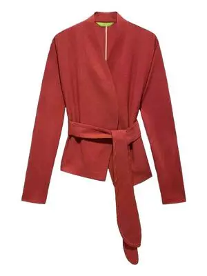 Shanghai Tang Belted Wrap Jacket - Red