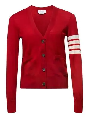 Thom Browne V-neck Cardigan - Red