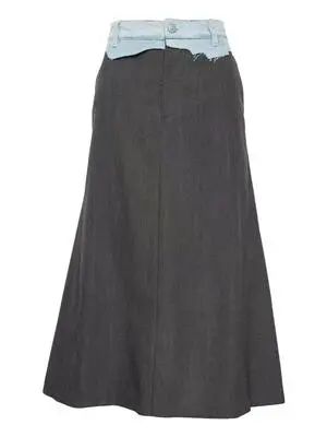 MAISON MARGIELA Tailoring Long Wool Skirt - Grey