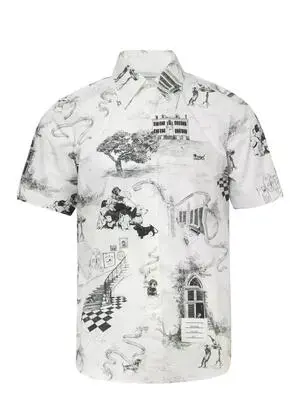 Thom Browne Straight-fit Print Shirt - White