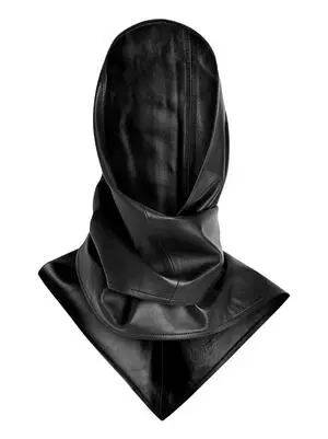 Nour Hammour Leather Balaclava - Black