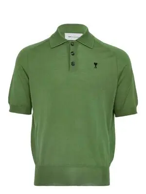 Ami Logo-embroidered Polo Shirt - Green