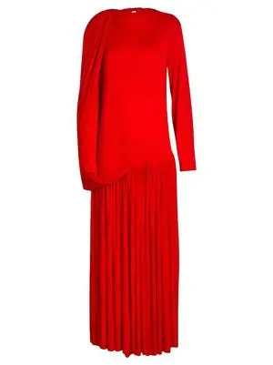 Calvin Klein Sara Pleated Maxi Dress - Red