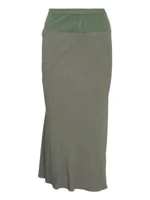 Rick Owens Midi Skirt With Ribbed Waist - Grey