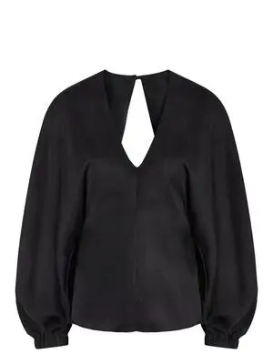AKYN V-neck Blouse - Black