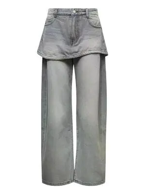YCH Layered Skirt Jeans - Grey