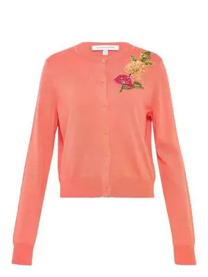 Carolina Herrera Embroidered Cardigan - Orange