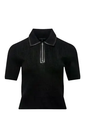 Rag & Bone Caterina Zipped Polo Top - Black