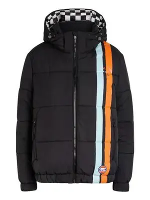 AN-Y1 Striped-detail Hooded Jacket - Black