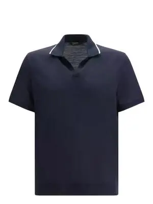 Loro Piana Waitaki Polo-collar T-shirt - Blue