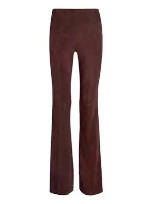 Stouls Leather Flared Trousers - Brown