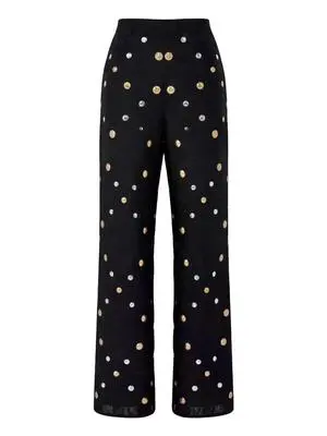 HAYLEY MENZIES Embroidered Polka Dot Trousers - Black