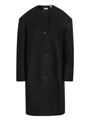 Calvin Klein Collarless Button Coat - Black
