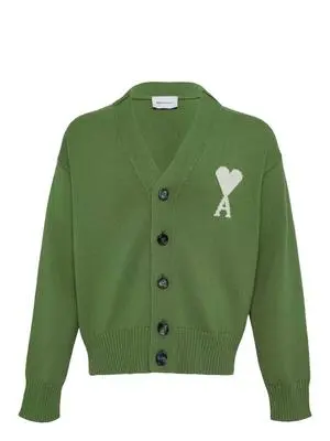Ami Contrasted Cardigan - Green
