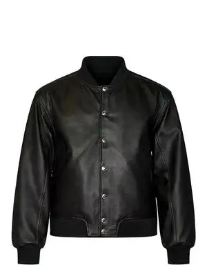 LES HOMMES URBAN Hammered Bomber Button-fastening Jacket - Black