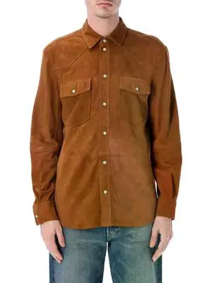 SWORD 6644 Buttoned Pocket Shirt Jacket - Brown