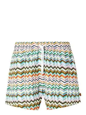 Missoni Zigzag Drawstring Swim Shorts - White