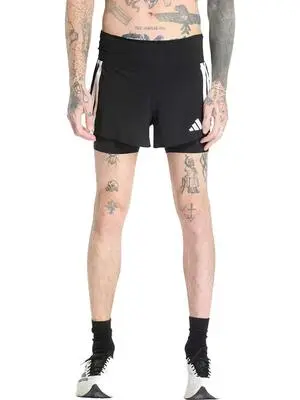 Adidas Adizero Stripe-detail Shorts - Black