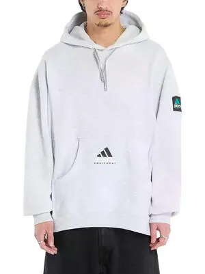 Adidas Logo-embroidered Hoodie - Grey