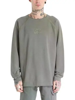 C.P. COMPANY Pigment-dyed Mock-neck Sweatshirt - Green