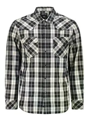 DIESEL Checked Patch-pockets Shirt - Black