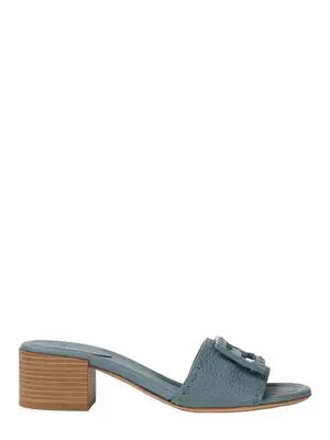 Fendi Baguette Leather Sandals - Blue