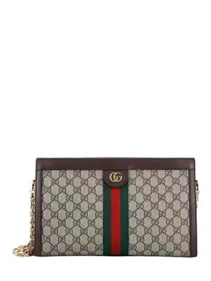 Gucci Ophidia Chain Gg Coated Canvas Medium Shoulder Bag - Brown