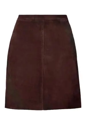 Stouls Lucie A-line Suede Mini Skirt - Brown