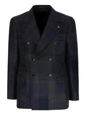 GABRIELE PASINI Double-breasted Checked Blazer - Blue