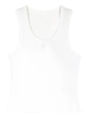 Maje Ribbed Tank Top - White