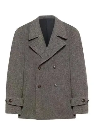 Caruso Double-breasted Wool Coat - Grey