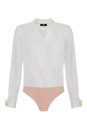 Elisabetta Franchi Wrap V-neck Top - White