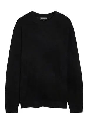 Emporio Armani Textured Crew-neck Knitwear - Black