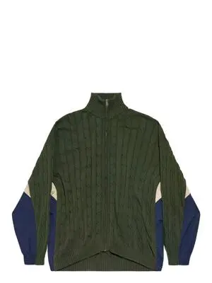 Balenciaga Cable-knit Zip Cardigan - Green